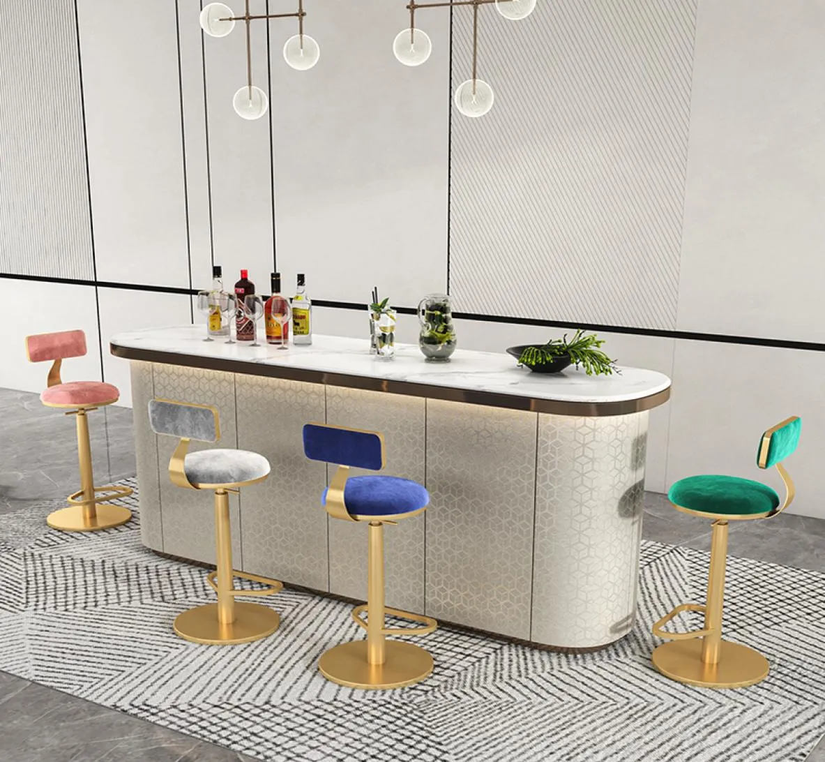 Modern Minimalist Bar Counter Lifting Rotating Backrest Chair Net Red ...