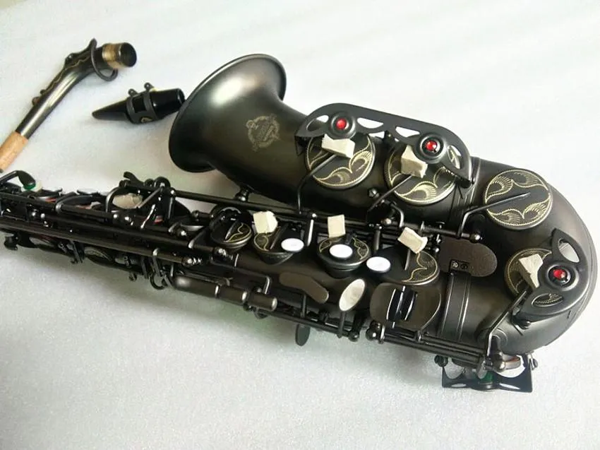 Alto Saxophone Instrument, E Flat, Matte Black Nickel Plated With Case ...