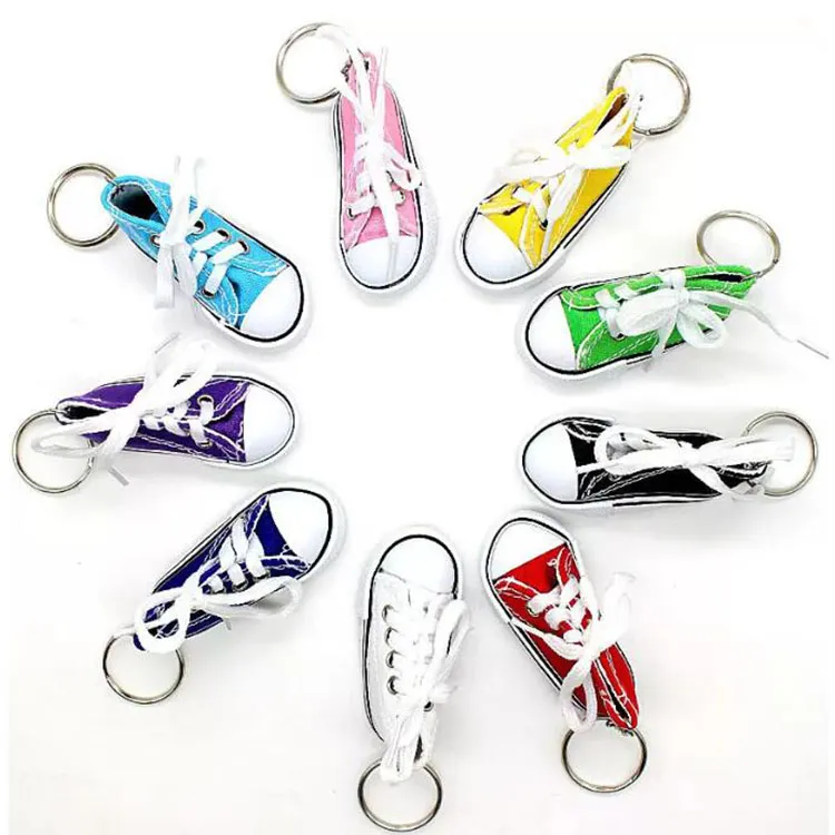 9 Styles 3D Mini Canvas Shoe Softball Keychains Candy Color Sport Ball ...