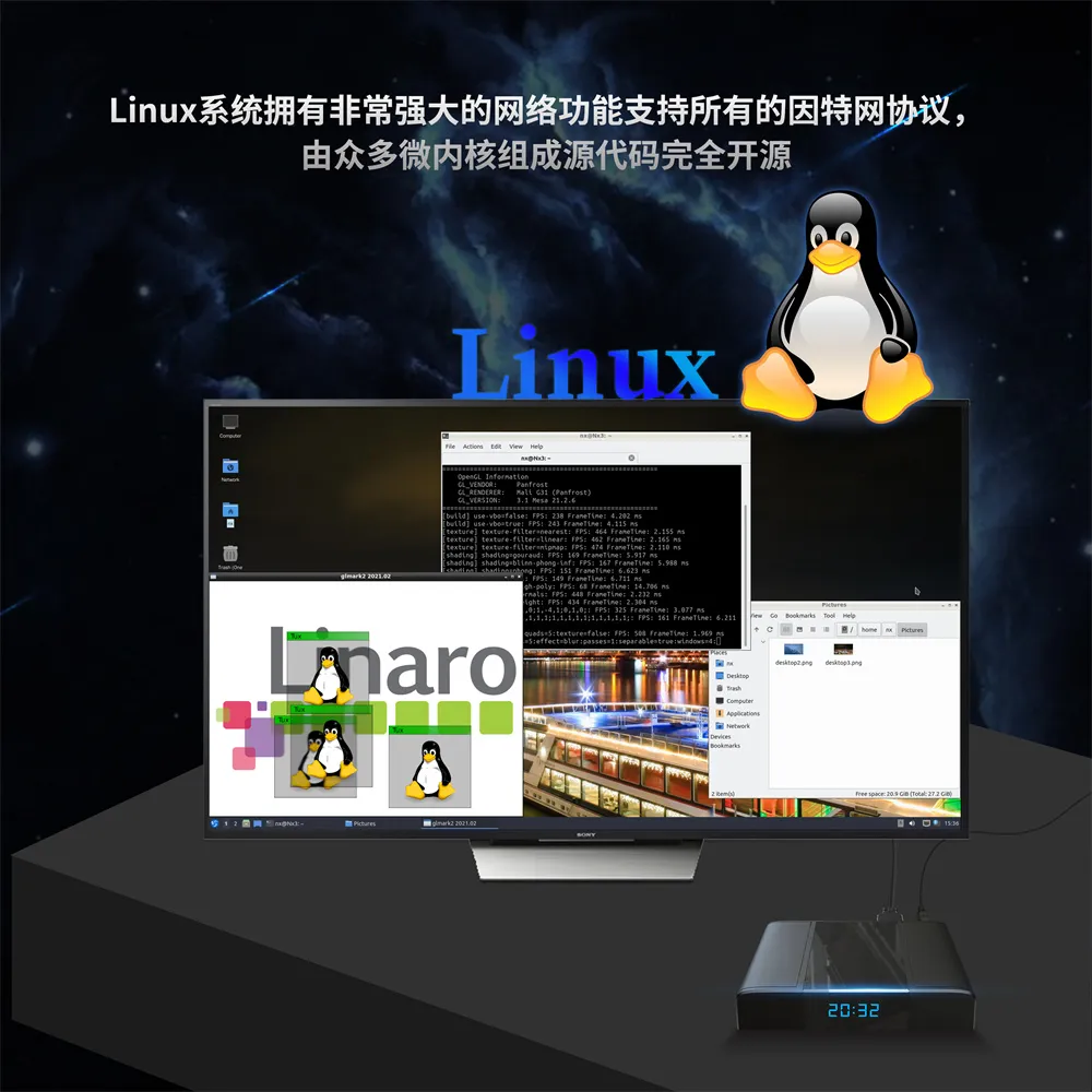 X96 Linux OS 8K TV Box with Amlogic S905X3 Quad Core CPU, 2GB or 4GB ...