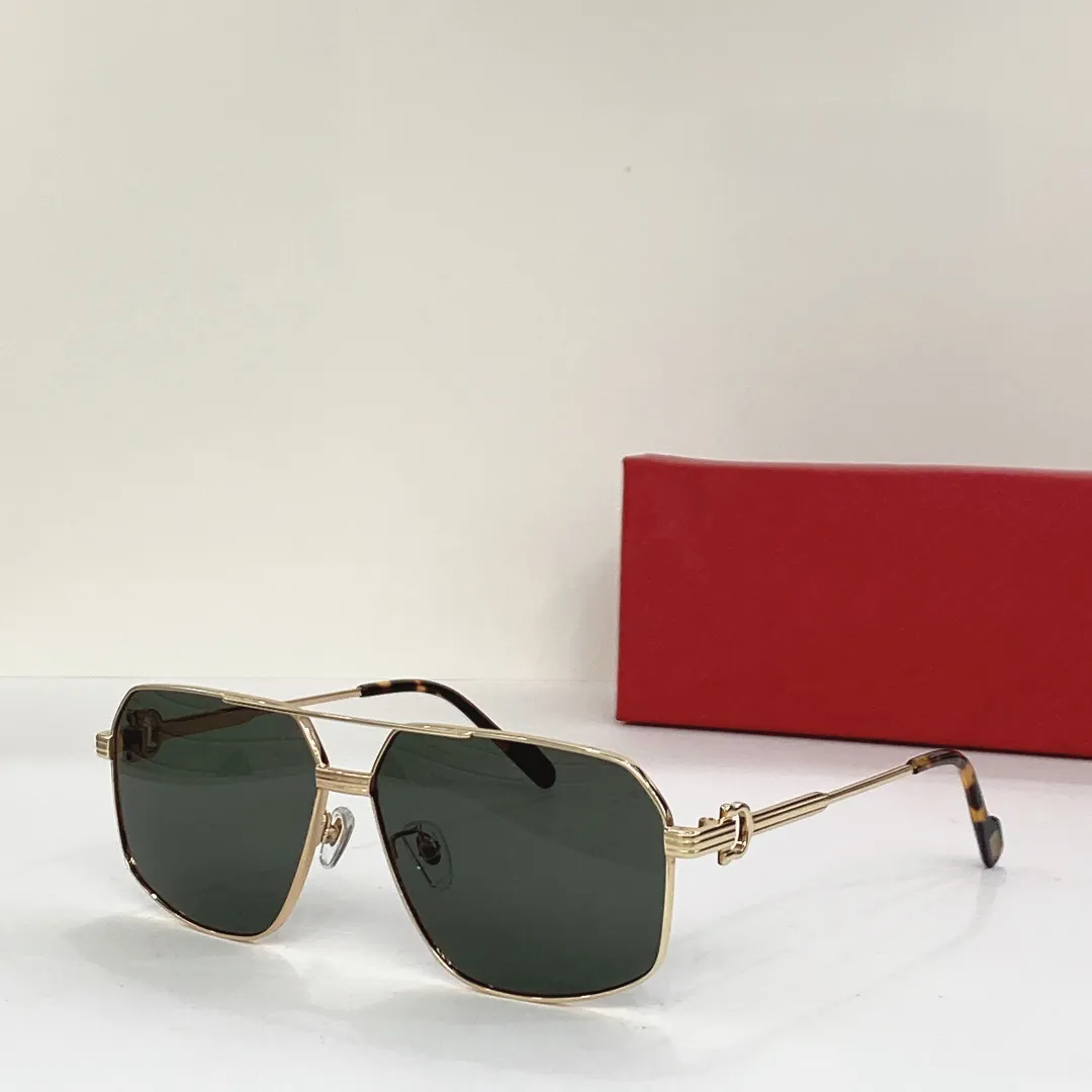 Retro Rectangle Sunglasses For Men Women, UV Protection, Gold Frame ...
