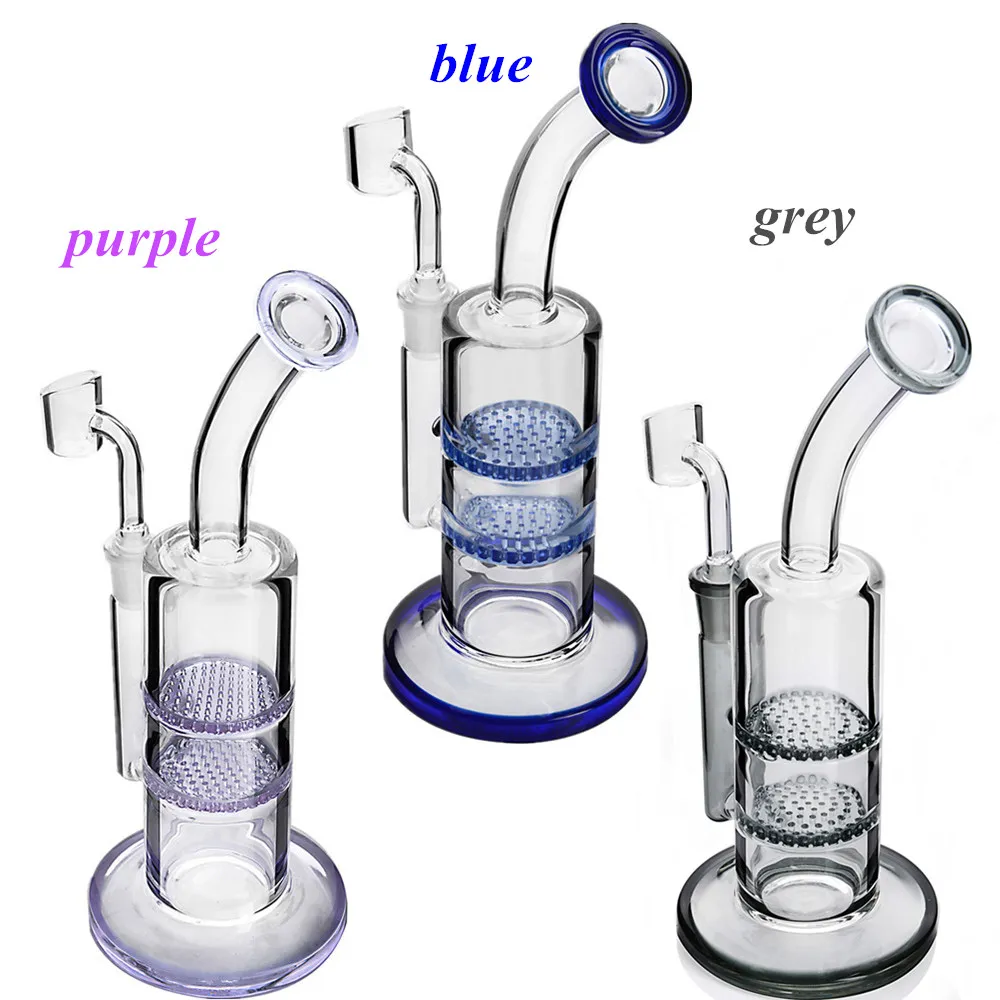 Bulk Order Honeycomb Turbine Perc Glass Bong With Ice Catcher Purple ...