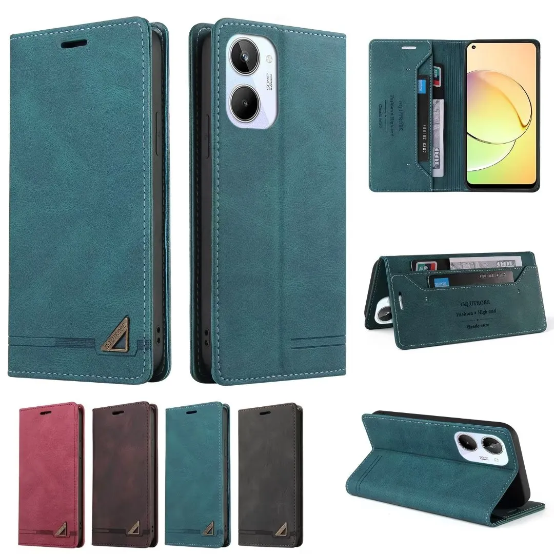 Luxury Retro PU Leather TPU Flip Phone Case For OPPO Realme 11 Reno 10 ...