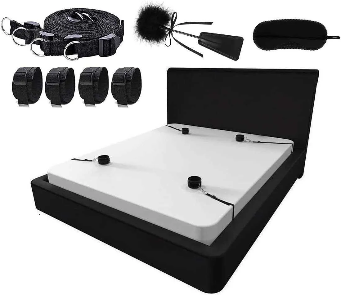 Sex Toy Bondage Restraining Bdsm Kit Handcuffs Bed Adult Set Bondaged