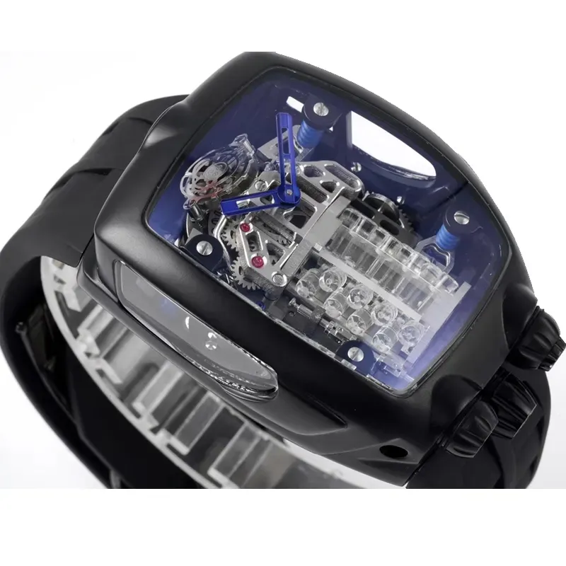 Qualité 2022 Jaco Co Men's Transparent Skeleton Watch, Black Case ...