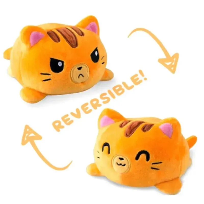 Cat Gato Plushie Double Faced Conversion Toy For Kids Reversibles ...
