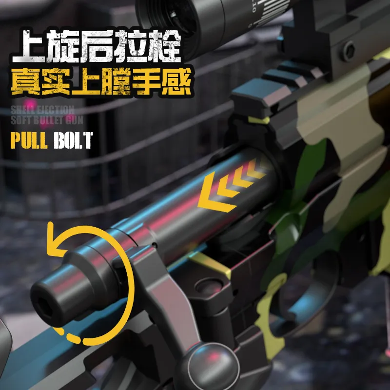 120cm Sniper Toy Gun - Manual Soft Bullet Shell Ejection Foam Dart ...