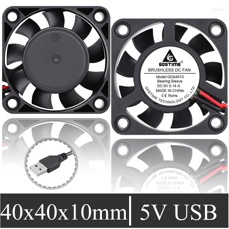 Gdstime Brushless DC Cooling Axial 12v Fan Set 40mm X 10mm, 4010s, 5V USB PC Case From Trencool ...