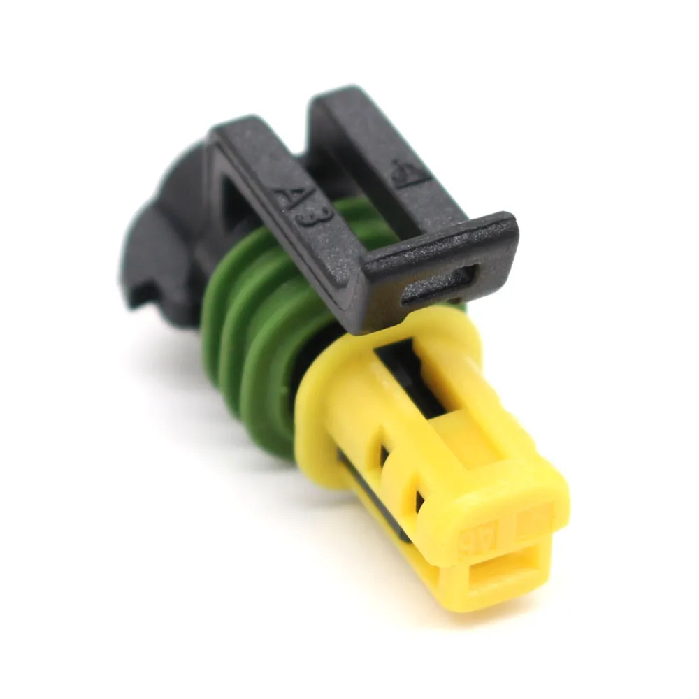 12V Waterproof Connector Single Pin Black Female Automotive Electrical ...