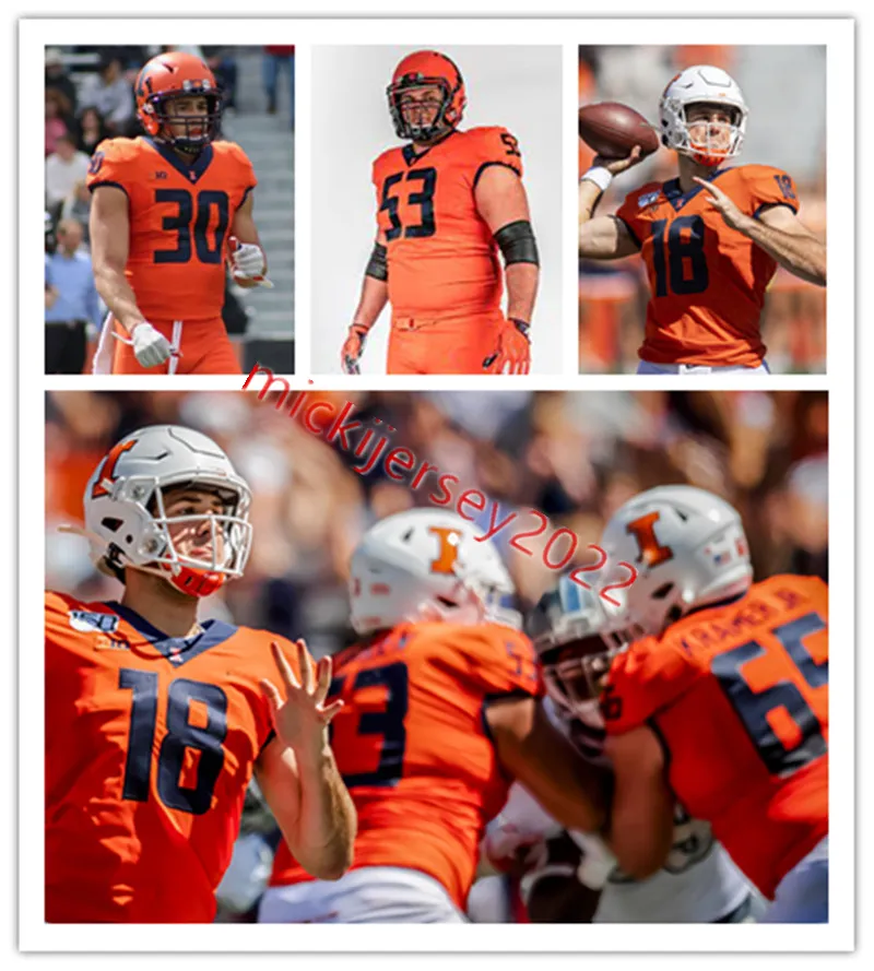 Kaden Feagin 2023 Illinois Football Jersey Reggie Love III Kenari ...