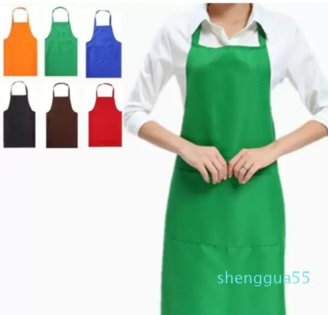 Solid Color Apron For Kitchen Clean Accessory Household Adult Cooking ...