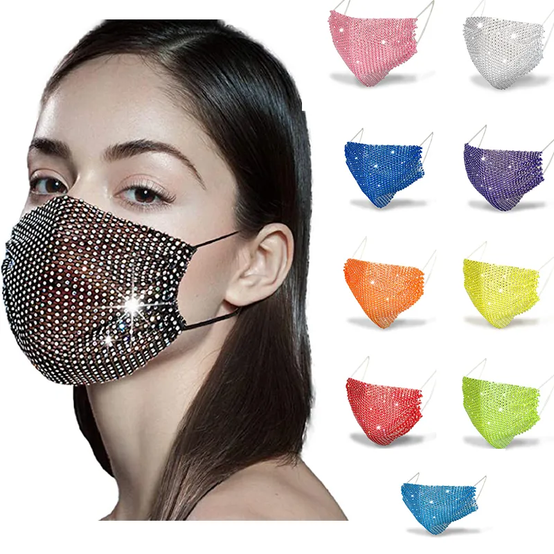 Sparkling Rhinestone Face Mask - Elegant Glitter Masquerade Mask for ...
