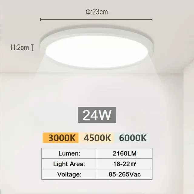Led Ceiling Lights Large 20Inch Ultrathin Smart Indoor Lighting Fixture ...