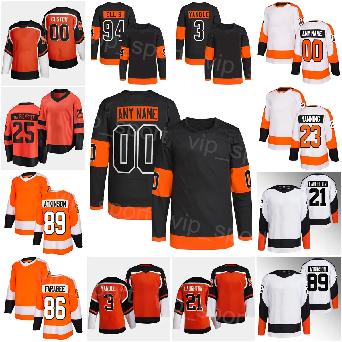 Hockey Reverse Retro 94 Ryan Ellis Jersey 44 Nate Thompson 25 James Van ...