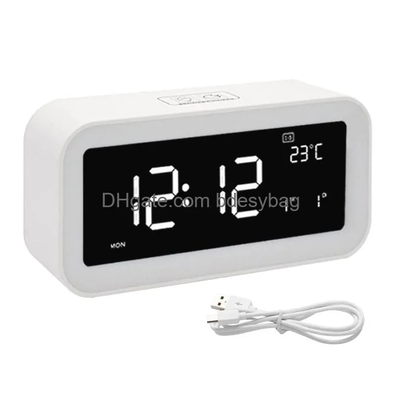 Battery Operated Desk Clock Luminous Analog Digital Alarm Clock Lcd Display Led Tempreture Night ...