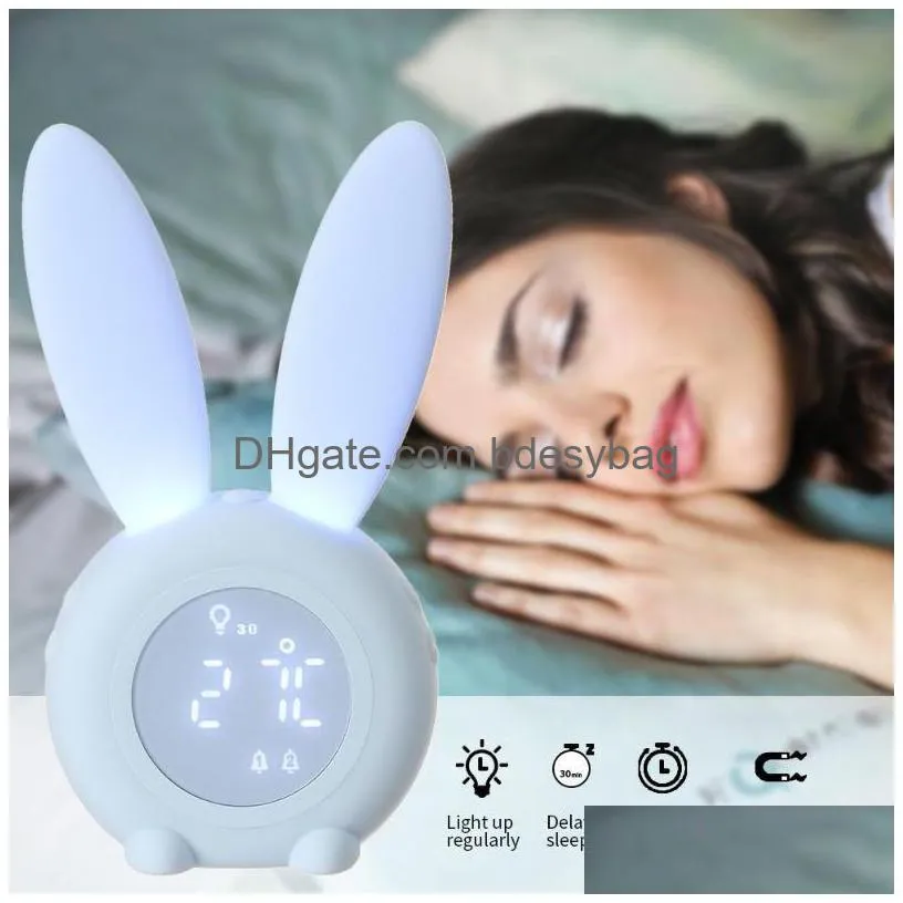 Desk Table Clocks Cute Kids Battery Digital Led Display Alarm Clock ...
