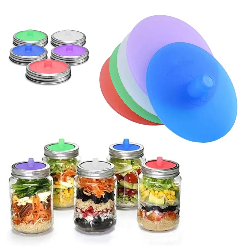 Airtight Mason Jar Fermentation Lid Set 82mm Silicone Waterless Airlock ...