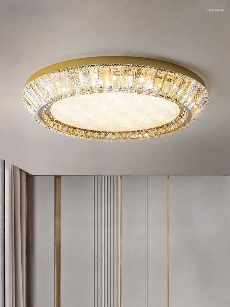 Art Deco Round Crystal LED Flush Crystal Ceiling Lights For Gallery ...