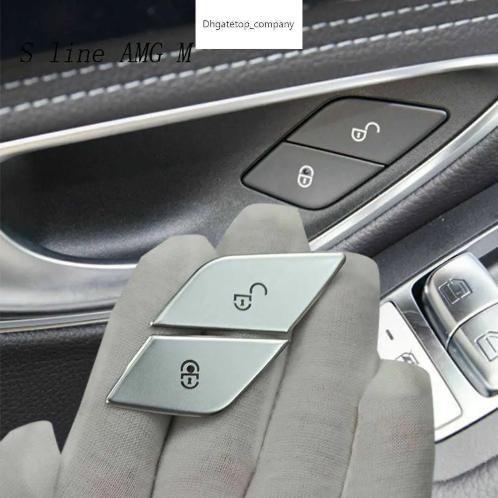 Car Door Lock Switch Button Sticker For Mercedes Benz C E Class W205 ...