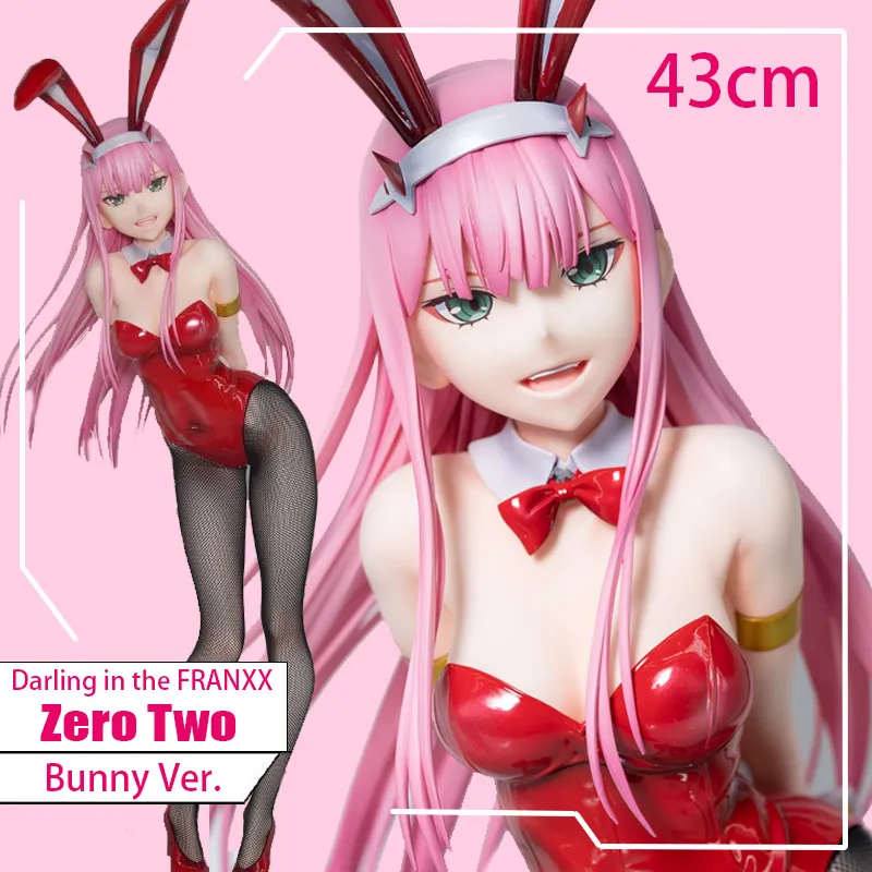 Action Figurines: Darling In The FRANXX Zero Two 02 Bunny Girl PVC Figure 43cm Collectible Model ...