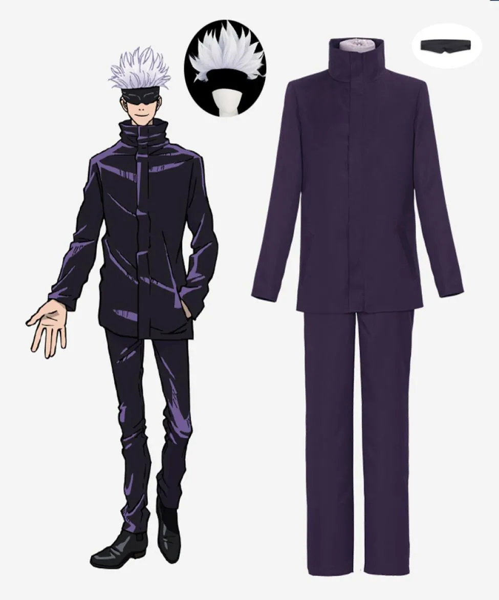Jujutsu Kaisen Gojo Satoru Cosplay Costume Adult Coat Pants أحذية أحذية ...