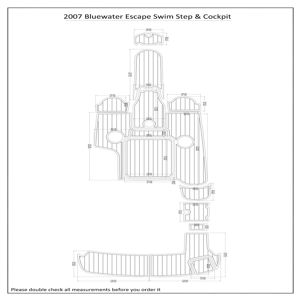 2007 Bluewater Escape Swim Step Cockpit Boat EVA Faux Foam Teak Deck ...
