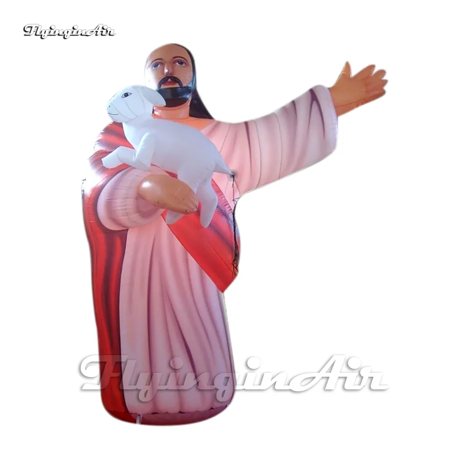 Wholesale Large Inflatable Christian Statue Replica Jesus With Sheep ...