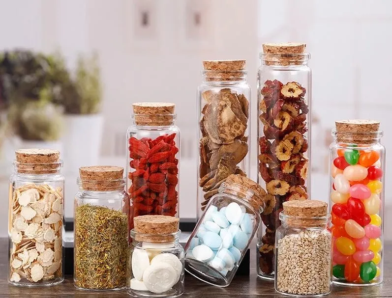 Mini Glass Jars with Cork Lids - Bulk Wedding Favor Jars, Small Drift Bottles for Crafts & DIY ...