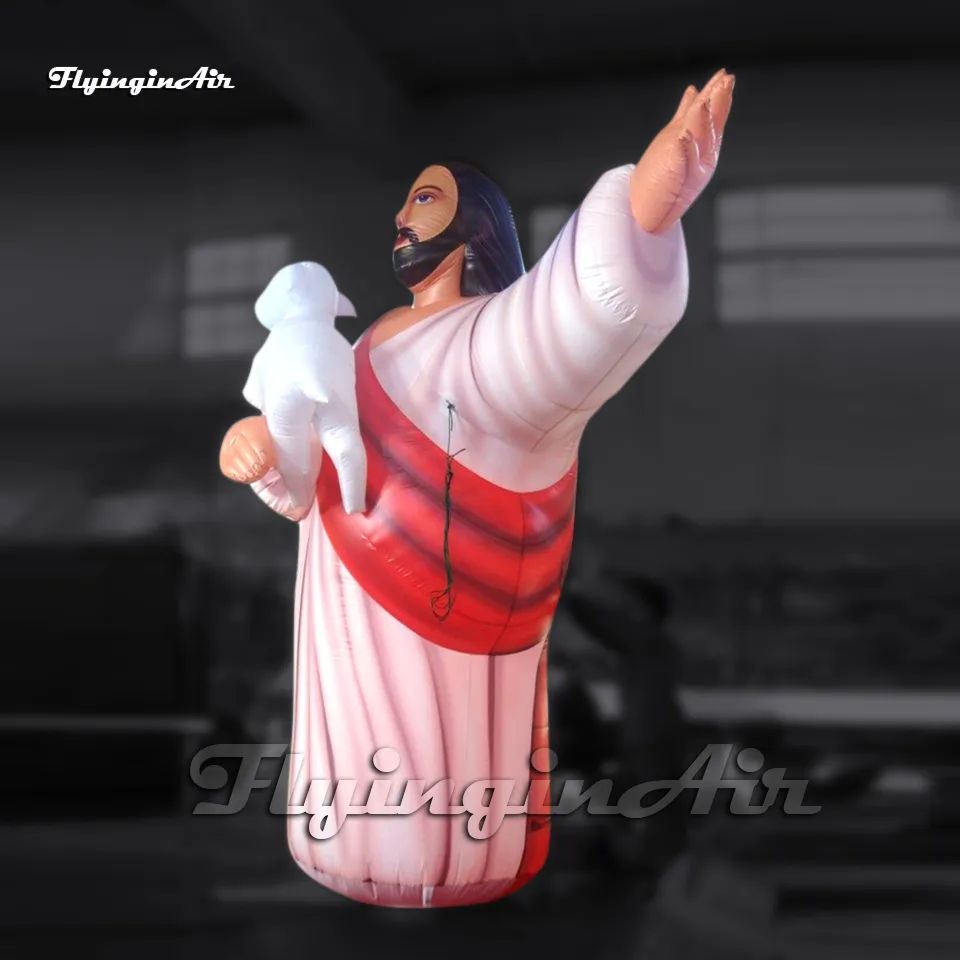 Wholesale Large Inflatable Christian Statue Replica Jesus With Sheep ...