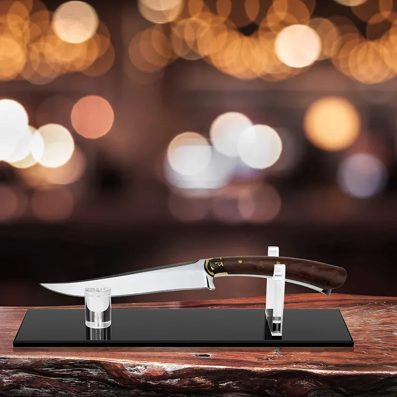Rustic Acrylic Fixed Blade Knife Acrylic Counter Display Stands For ...