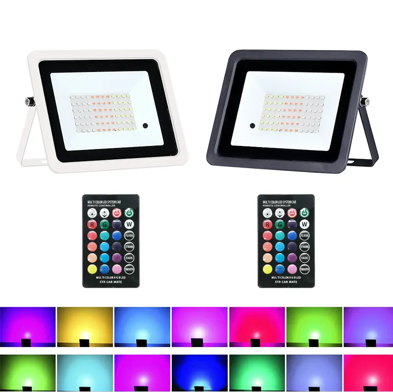 LED Flood Light Lamp RGB Outdoor Floodlight: 20W 100W IP68 Waterproof ...