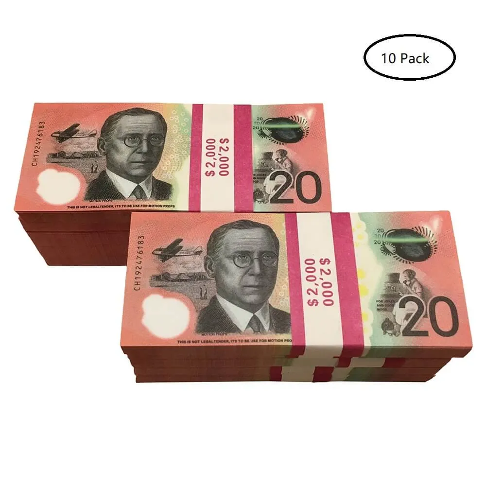 50% Size Australian Dollar Prop Money - Realistic Play Money Banknotes ...