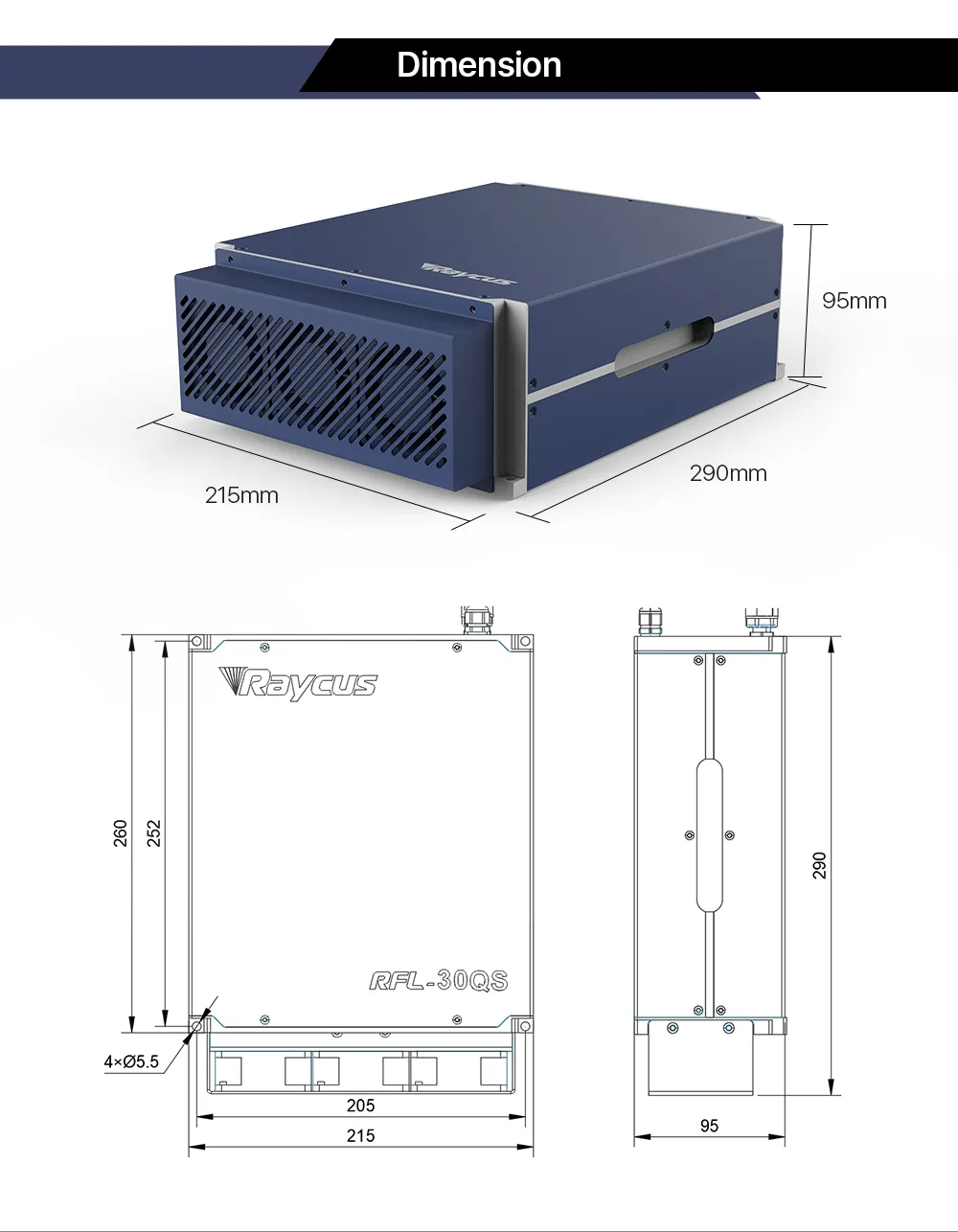 20W 30W 50W RAYCUS MAX Q SWITCHED Pulse Fiber Laser Source GQM 1064nm ...