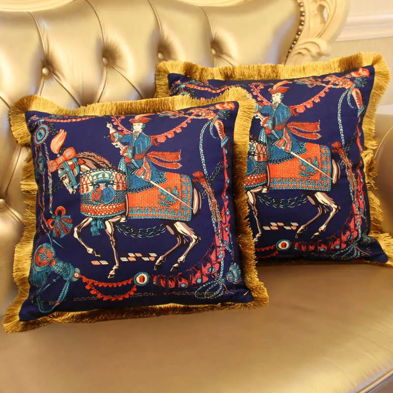 European Style Upholstered Sofa Pillow Cushion Cover for Living Room ...