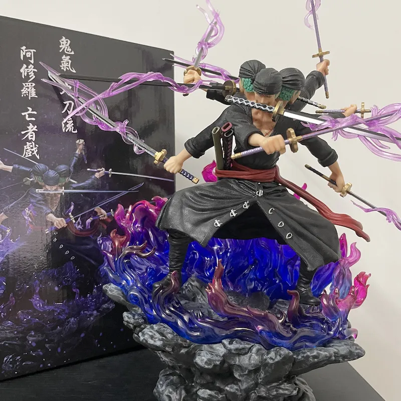 Premium 39cm Anime Action Figure: Roronoa Zoro Asura - Nine Swords ...