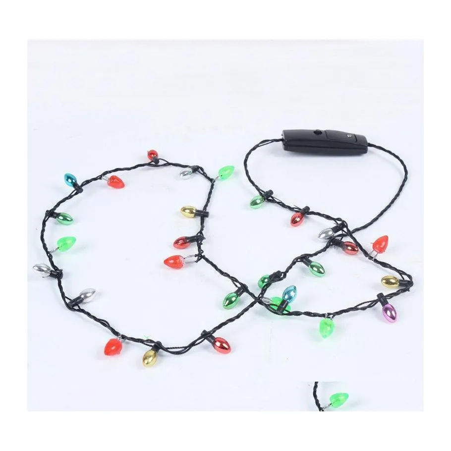 DHgate.com:Mini LED Christmas Light Up Necklace Costume - 8 Modes ...