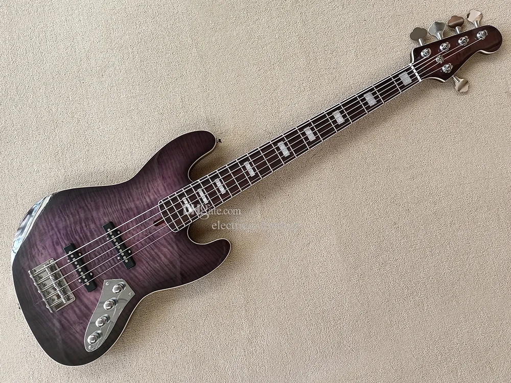 5 String Bass Electric Guitar Custom: Light Purple 5 String Electric ...