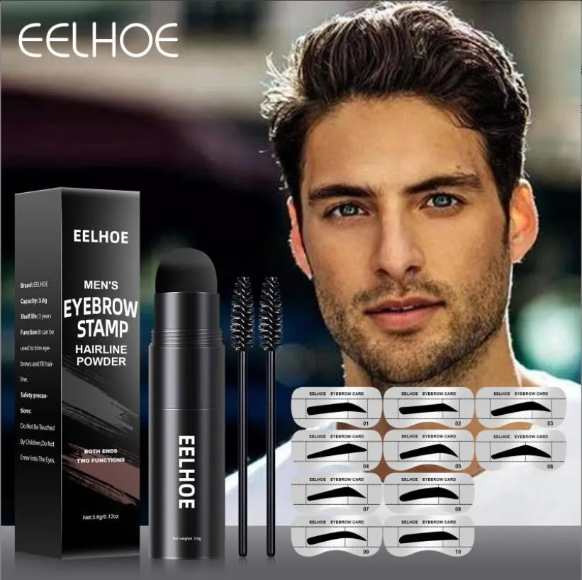 Hairline Shadow Powder & Eyebrow Stencil Kit - Natural Brow Kit ...