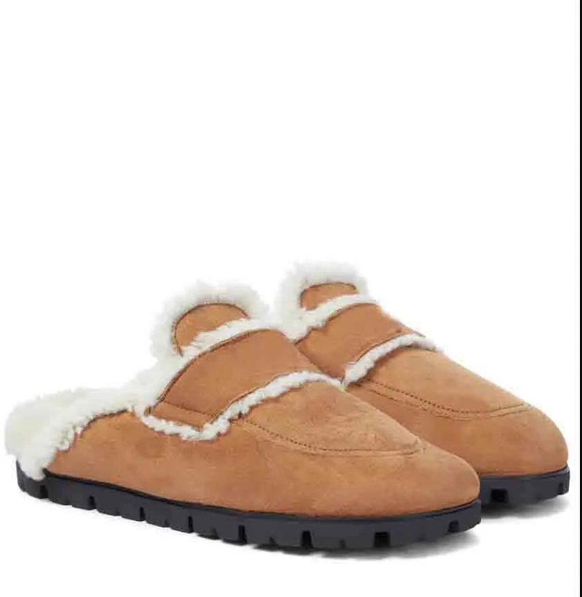 Luxury Designer Women's Shoes: Warm Wool Slippers, Closed Toe ...