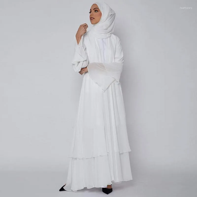White Muslim Prayer Robe Loose Fit Kaftan With Ankle Support, Solid ...