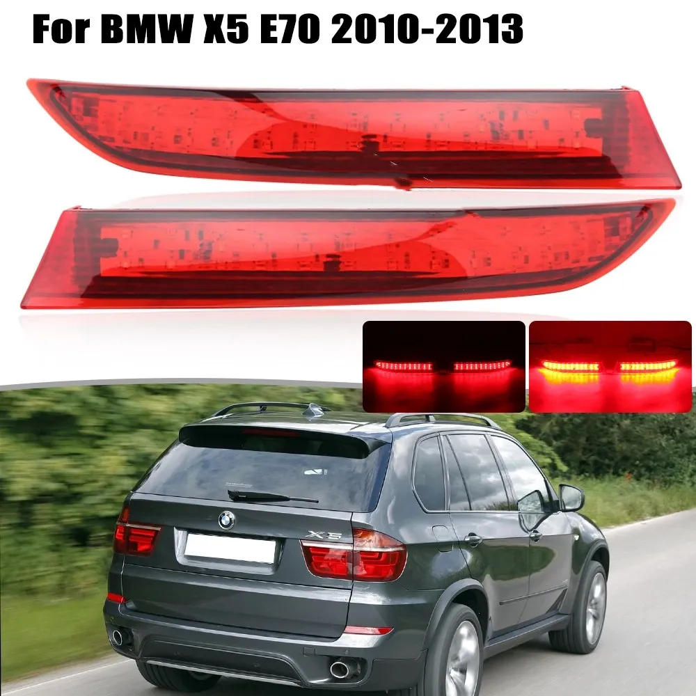 LED Rear Bumper Reflector Light For BMW X5 E70 LCI 2011 2013 Stop Brake ...