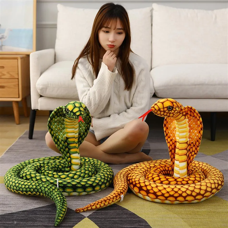2 3m Simulation Cobra Snake King Stuffed Toy Large Realistic Forest ...