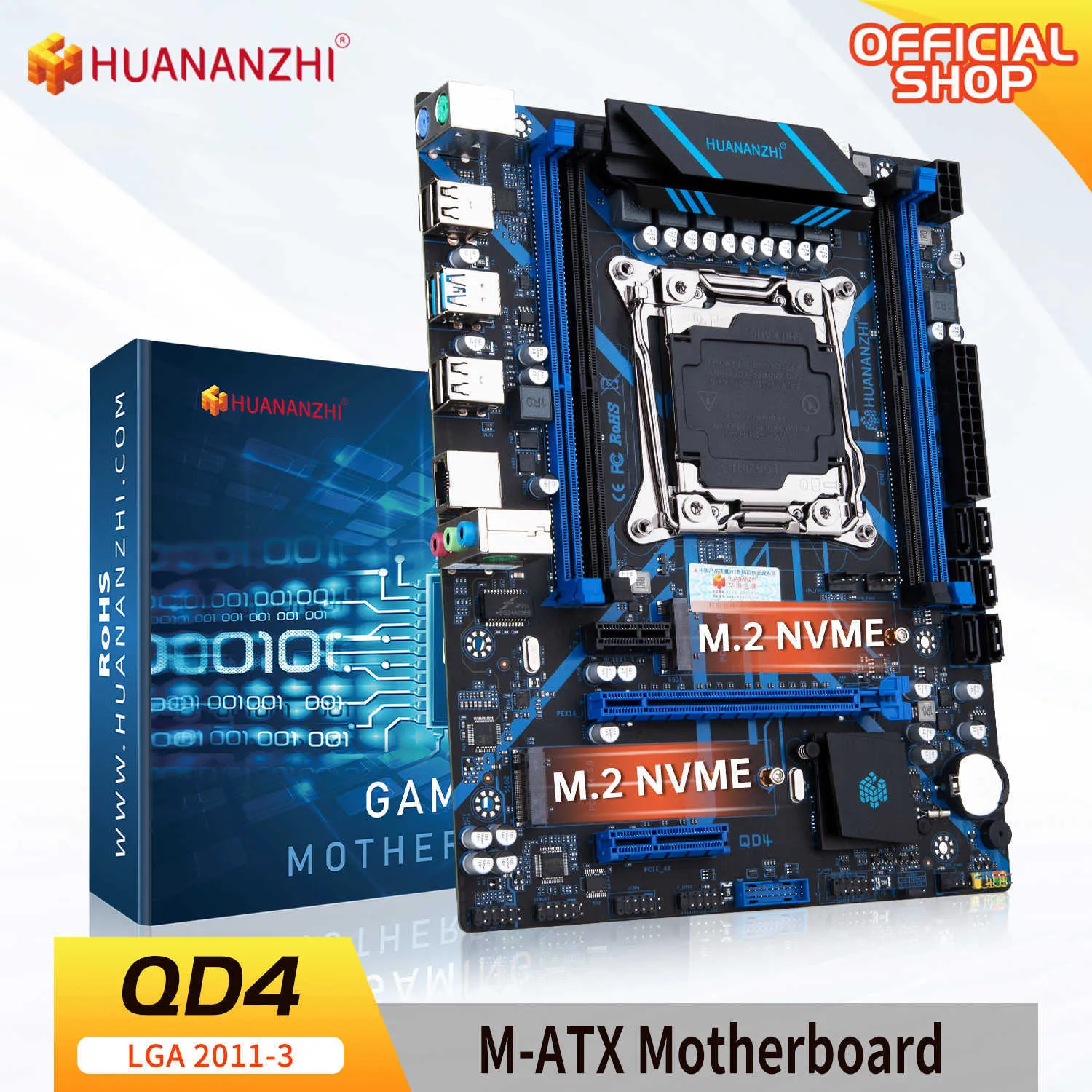 HUANANZHI QD4 LGA 2011 3 Motherboard Intel XEON E5 V3 V4 All Series ...