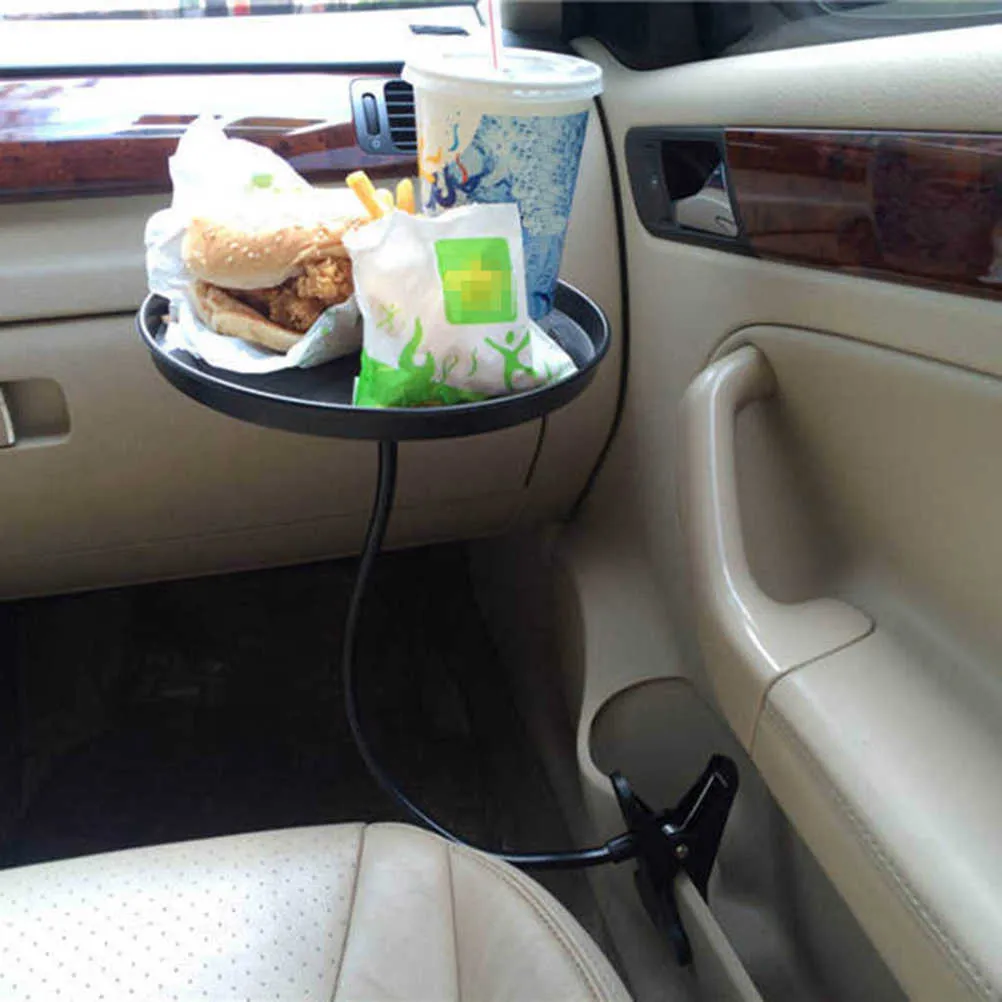 Foldable Car Dining Table In Black Convenient Backseat Cup Holder From ...