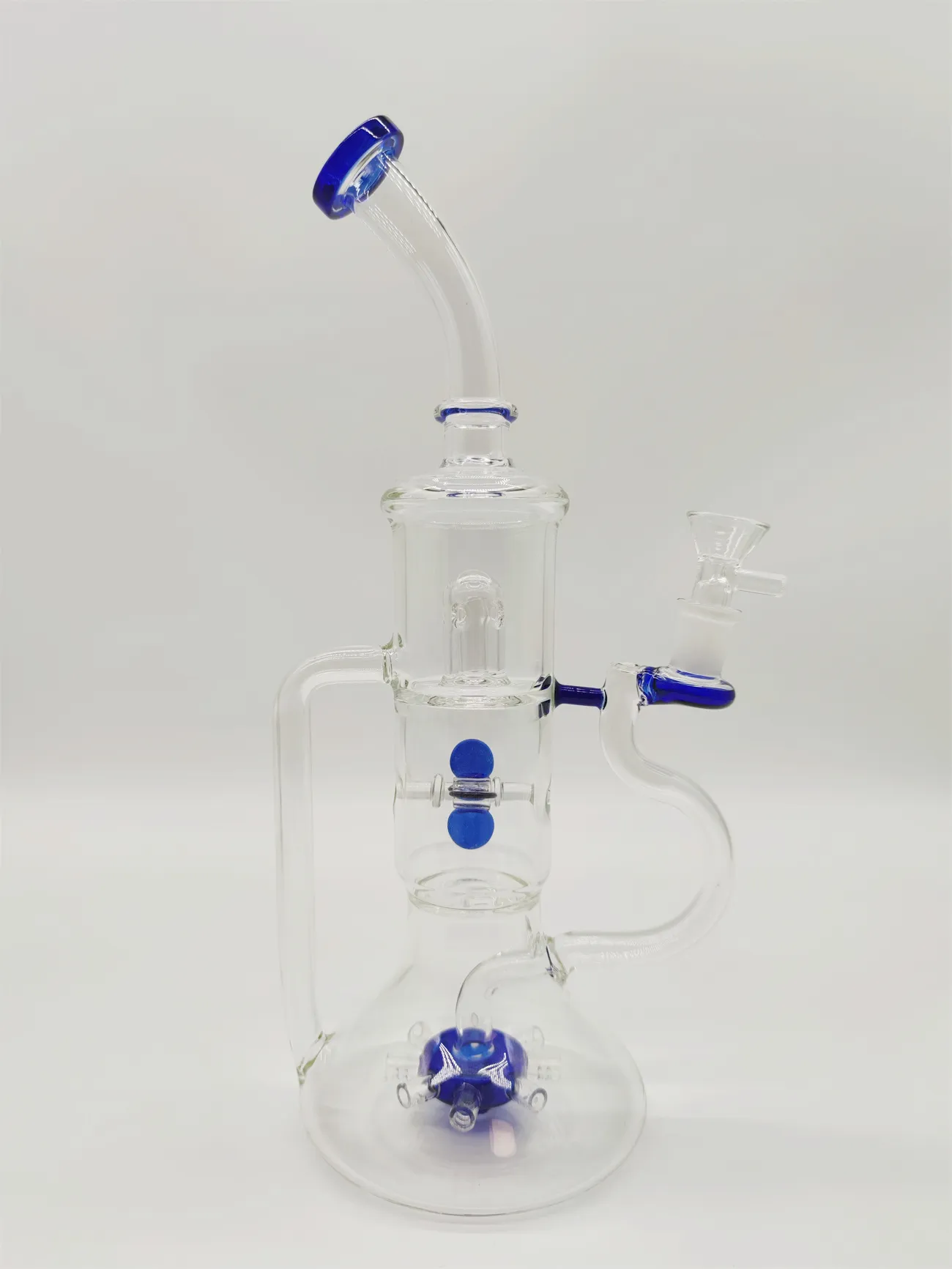 Bulk Order Luxury 13 Glass Heady Bong With Blue Spin Core Windmill And ...
