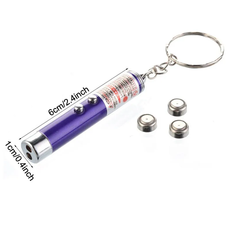 Cat Laser Pointer Keychain With LED Light Fun Pet Toy For Training And ...