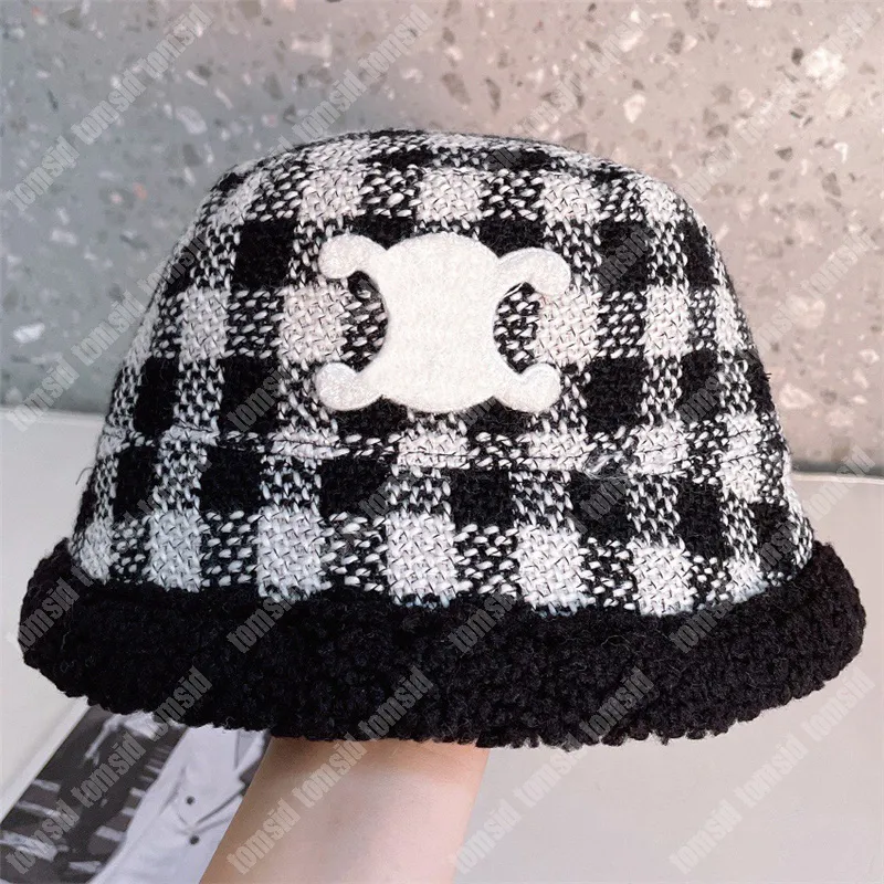 Designer Bucket Hat For Women Luxury Grid Winter Hats Mens Cashmere ...