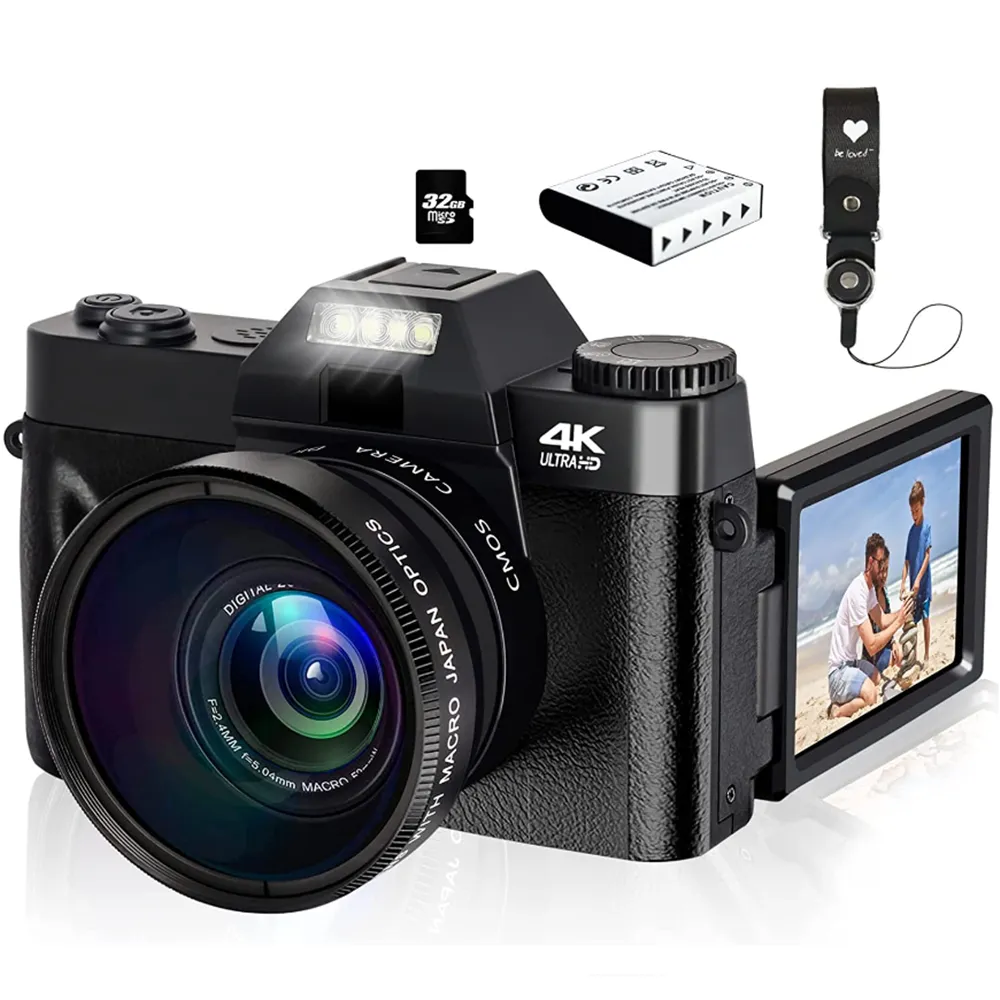 Vintage 48MP Vjianger 4k Digital Camera With Wide Angle Lens, 4K ...