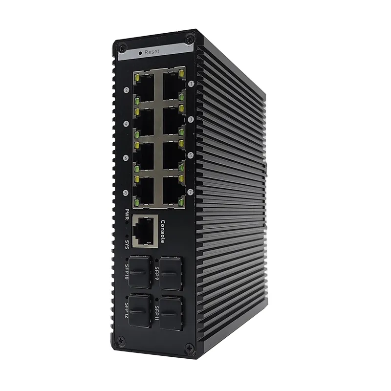 Industrial Management Optical Fiber Transceiver 12 Port Gigabit Ring ...