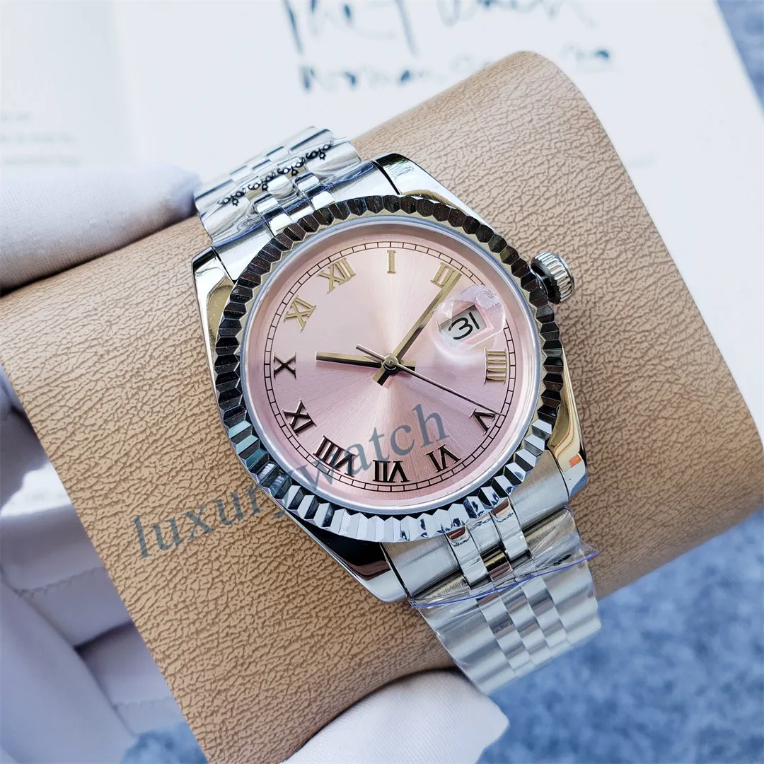 Mens 36mm Watch Automatic Mechanical Wristwatch Stainless Steel Strap ...